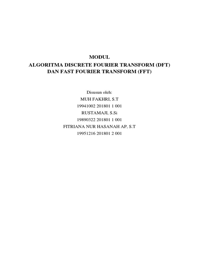 Algoritma DFT dan FFT dalam MATLAB | PDF