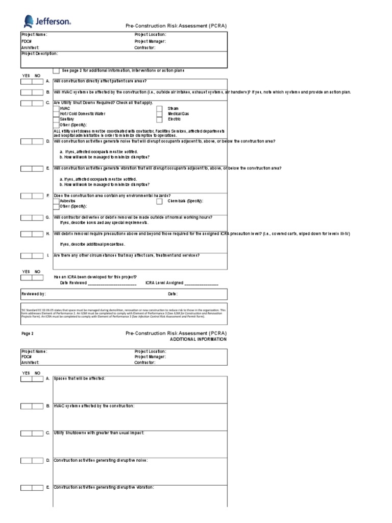 Pre Construction Risk Assessment (PCRA) 7 10 2015 | PDF | Public Health ...