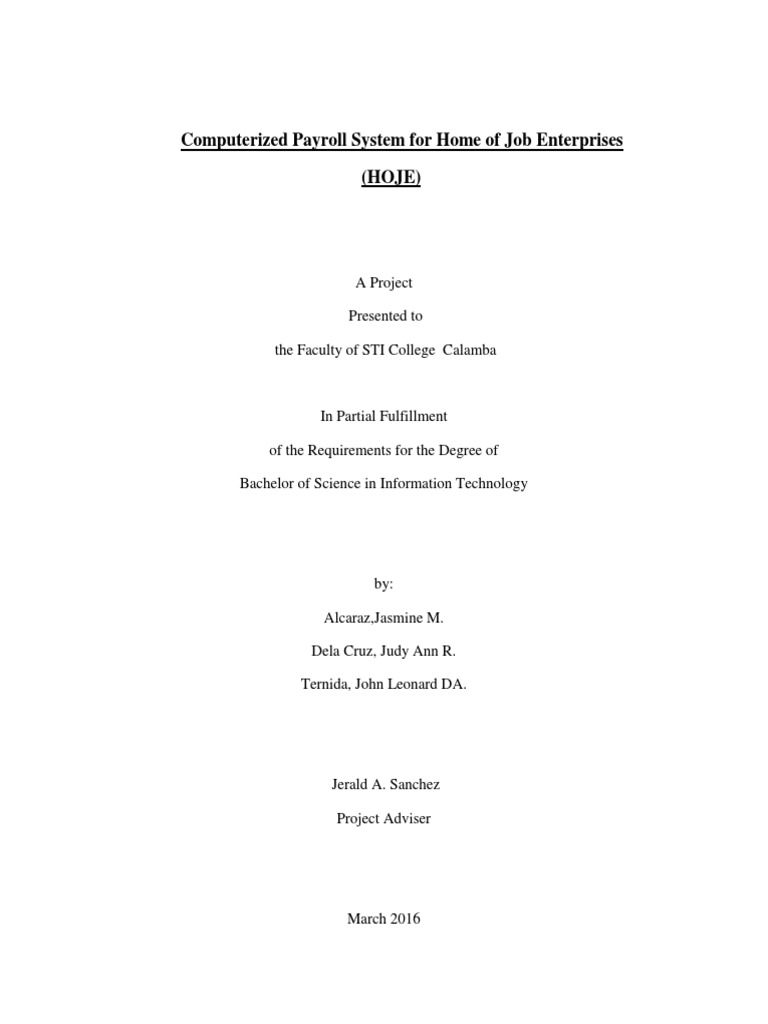 Computerized Payroll System Documentation - 2 PDF | PDF | Net Beans | Applications & Software