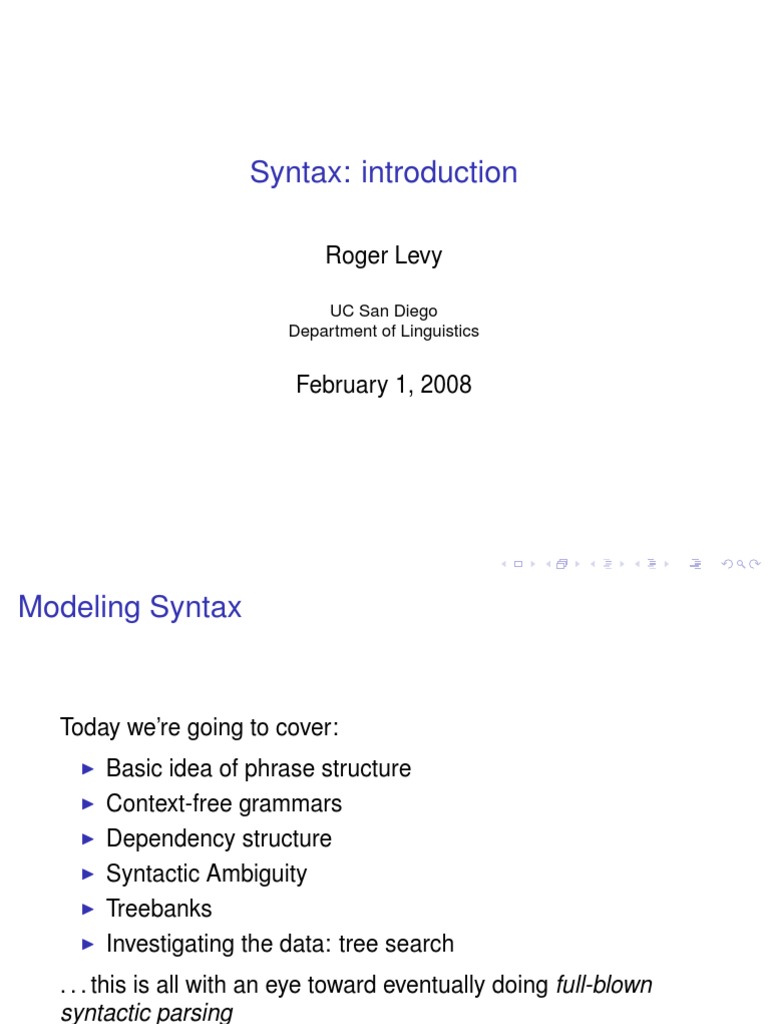 Syntax Slides | PDF | Phrase | Syntax