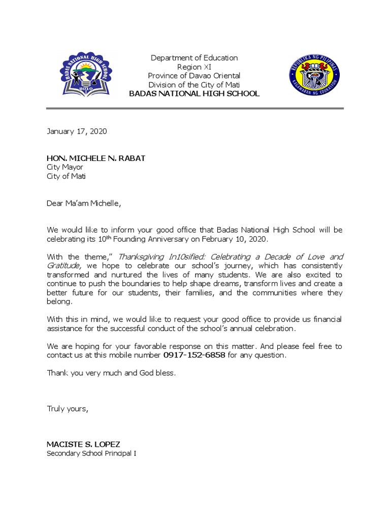 Letter Request Foundation | PDF