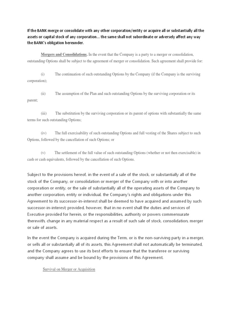 Merger Clause | PDF | Consolidation (Business) | Mergers And Acquisitions
