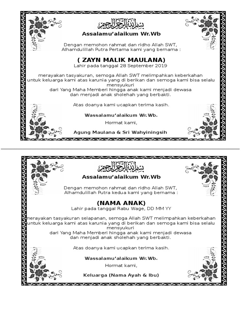 Ucapan Selapanan | PDF