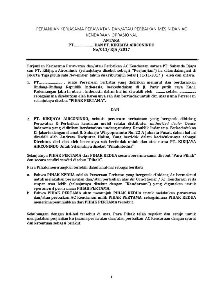 Contoh Mou Revisi | PDF