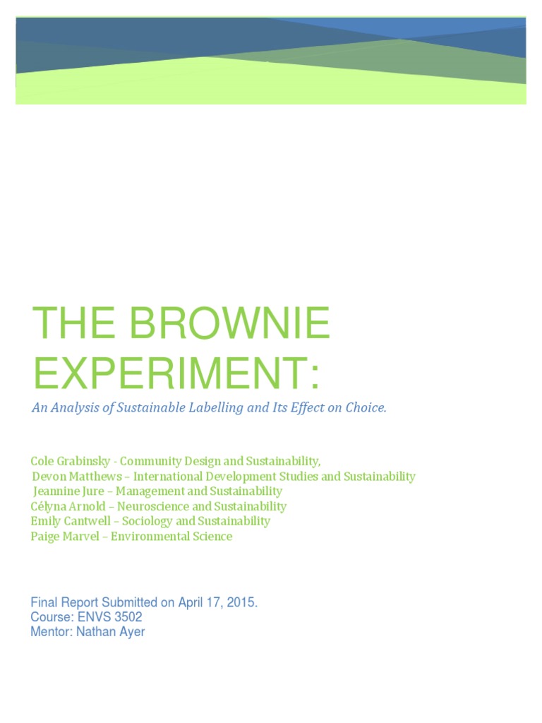 Brownie Experiment | PDF | Survey Methodology | Quantitative Research