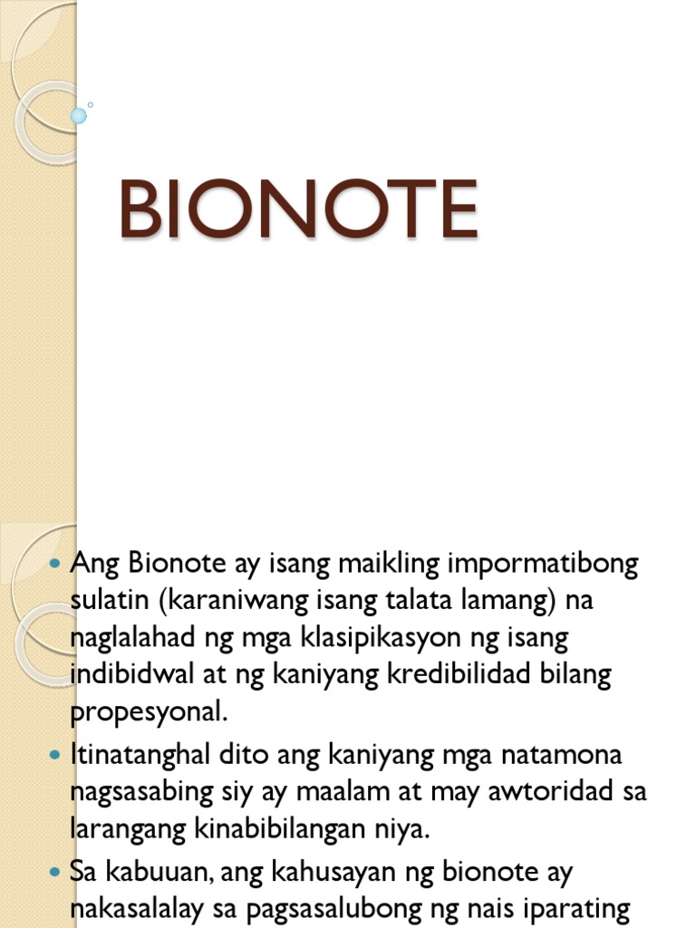 BIONOTE