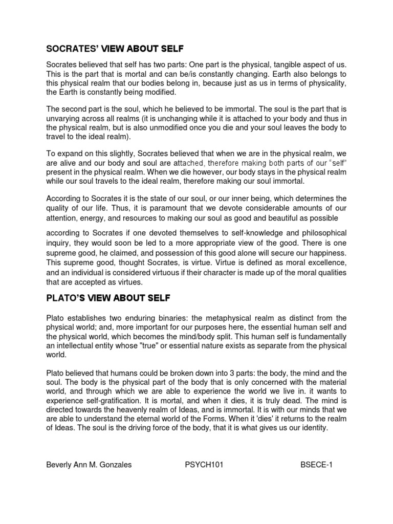 SOCRATES | PDF | Philosophy Of Self | Soul