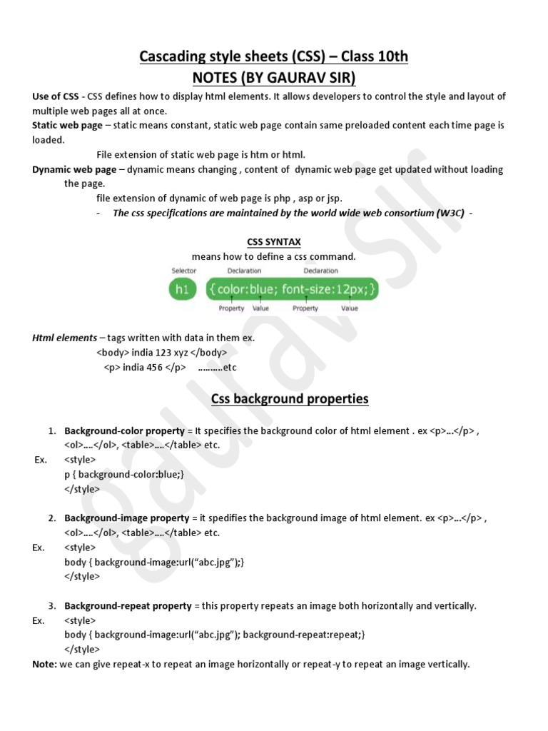 Css 10 | PDF | Cascading Style Sheets | Html