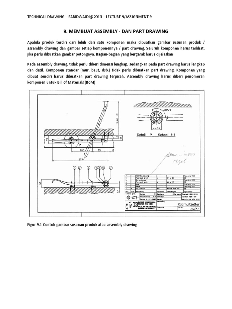 Gambar Assembly dan Part Drawing | PDF | Komputer | Teknologi & Rekayasa