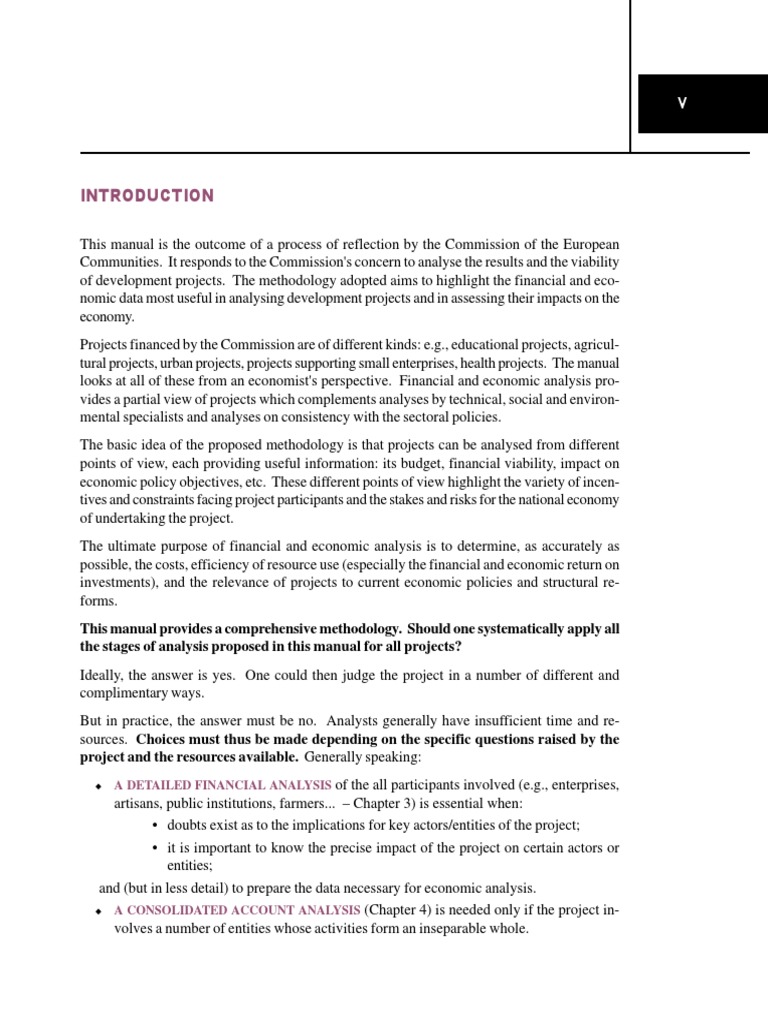 Methodology Financial and Economic Project Analyses Decision Making ...