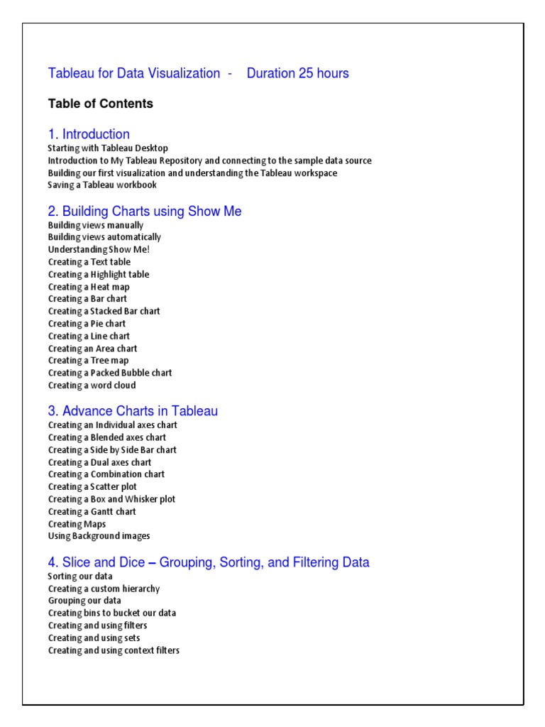 Tableau Syllabus by Rstats | PDF | Chart | Databases