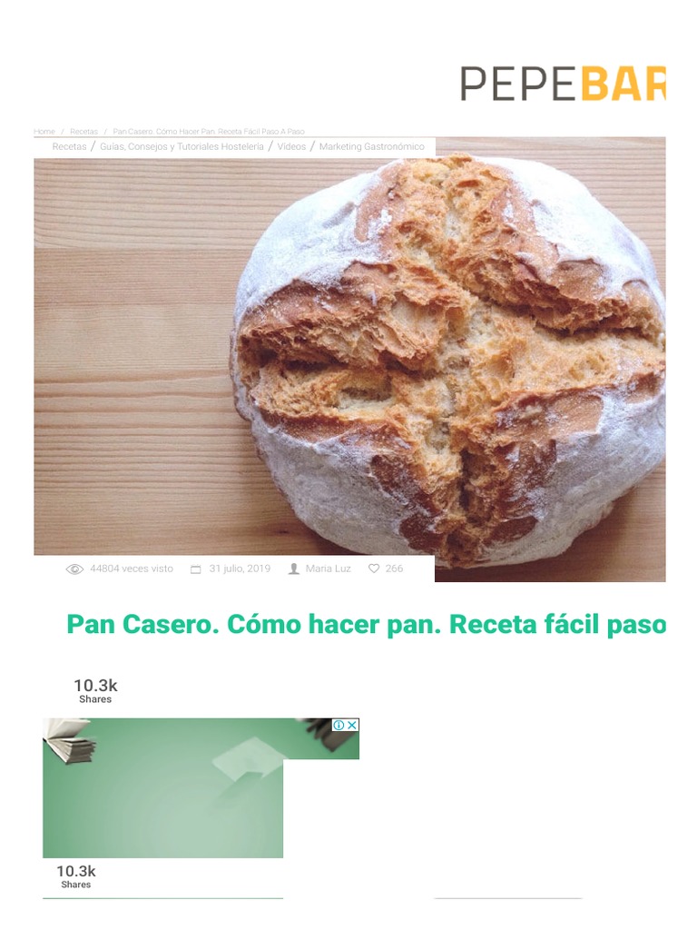 Pan Casero【CÓMO HACER PAN】Receta fácil paso a paso. | PDF | Panes ...