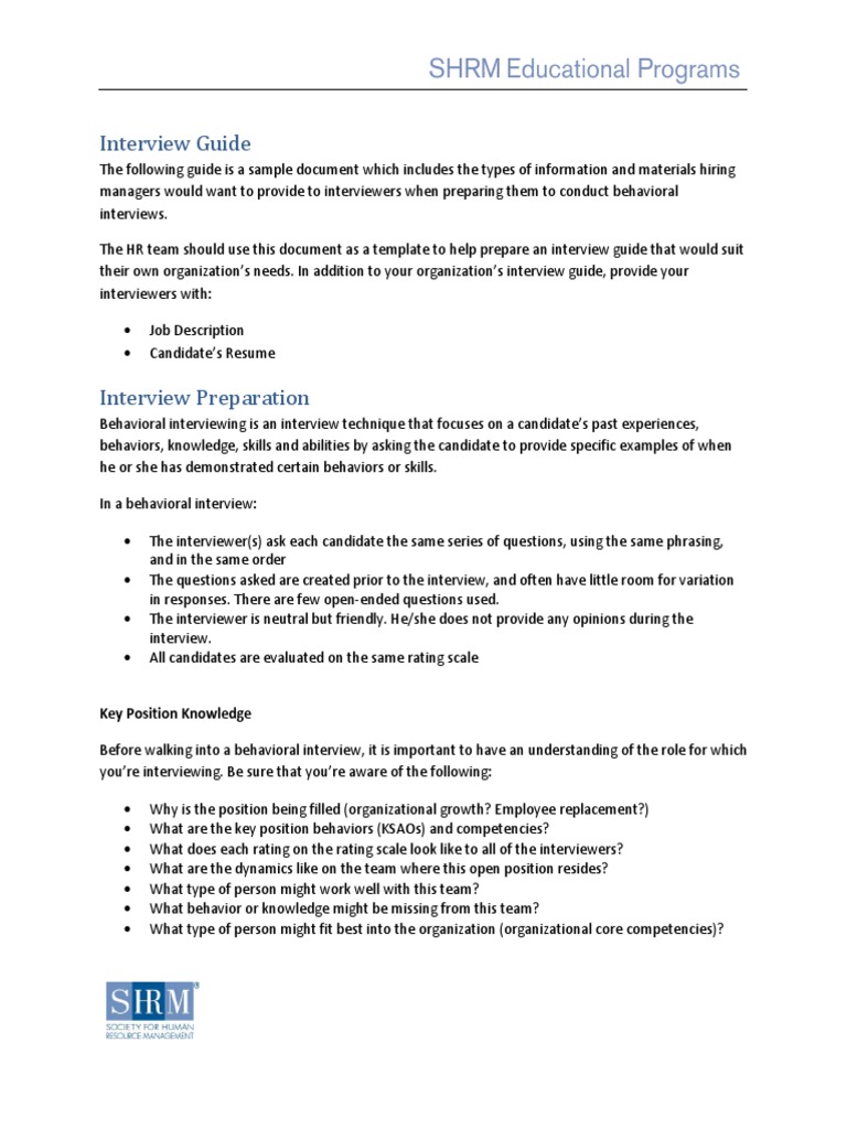 Template InterviewGuide | PDF | Job Interview | Competence (Human ...