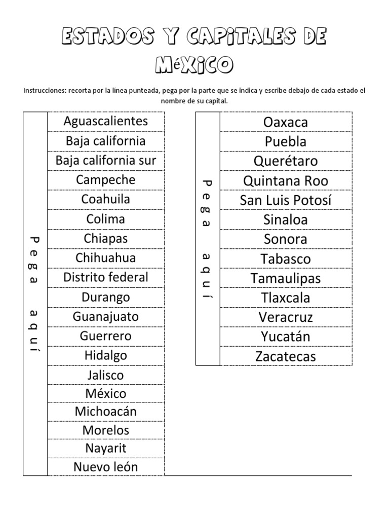 Estados y Capitales de México | PDF