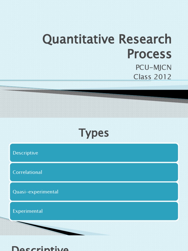 Quantitative Research Process | PDF | Quantitative Research | Research Methods