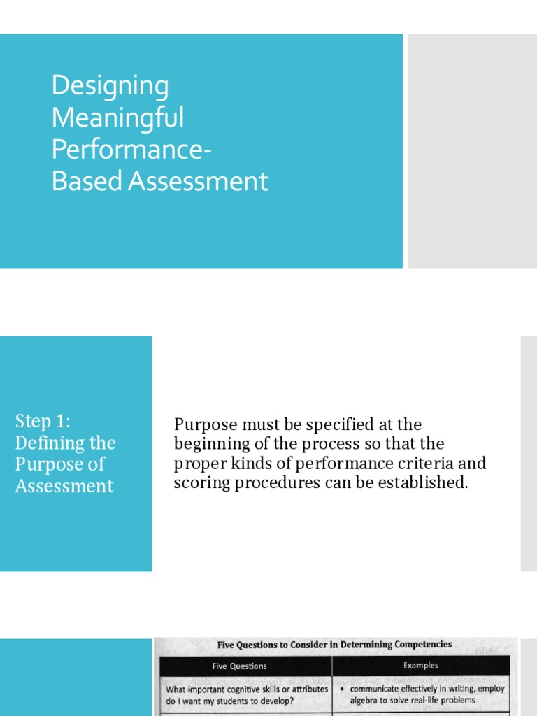 Designing Meaningful Performance-Based Assessment | PDF | Educational ...