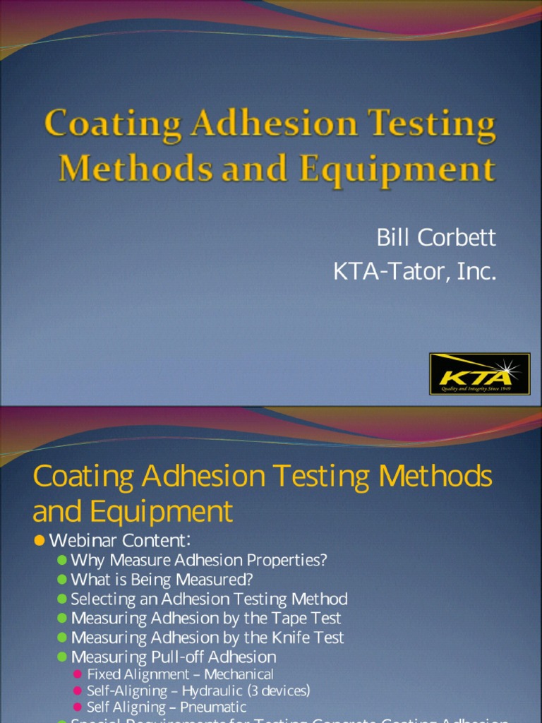Pull Off Adhesion Test | PDF