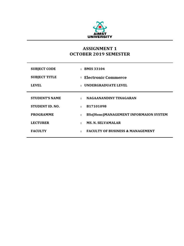 Assignment 1 Ecomm | PDF | E Commerce | Social Networking Service
