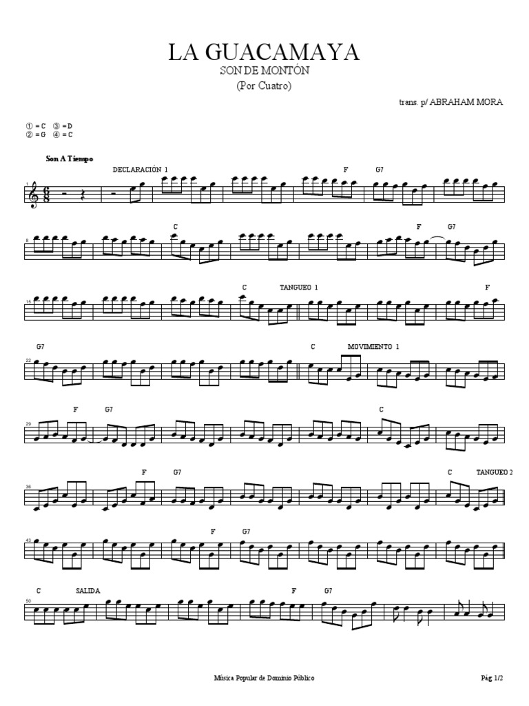 LA GUACAMAYA Partitura | PDF | Entretenimiento (general)