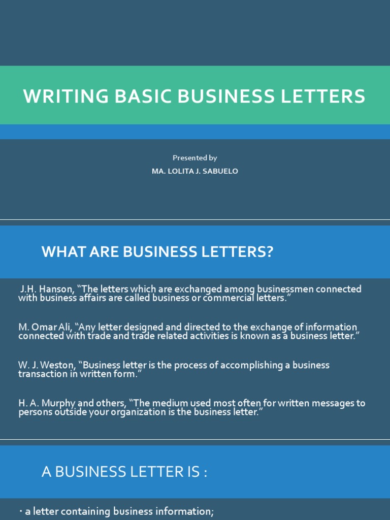 Business Letter Writing Guide | PDF | Written Communication | Writing