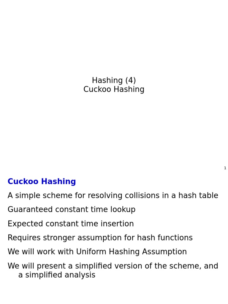 Hash (4) Cuckoo Hashing | PDF | Mathematical Relations | Graph Theory