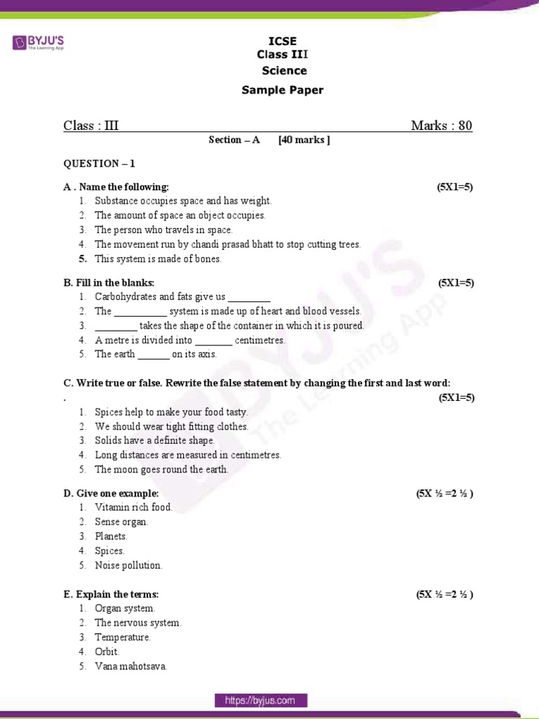 Science Question Class 3 | PDF | Planets | Atmosphere