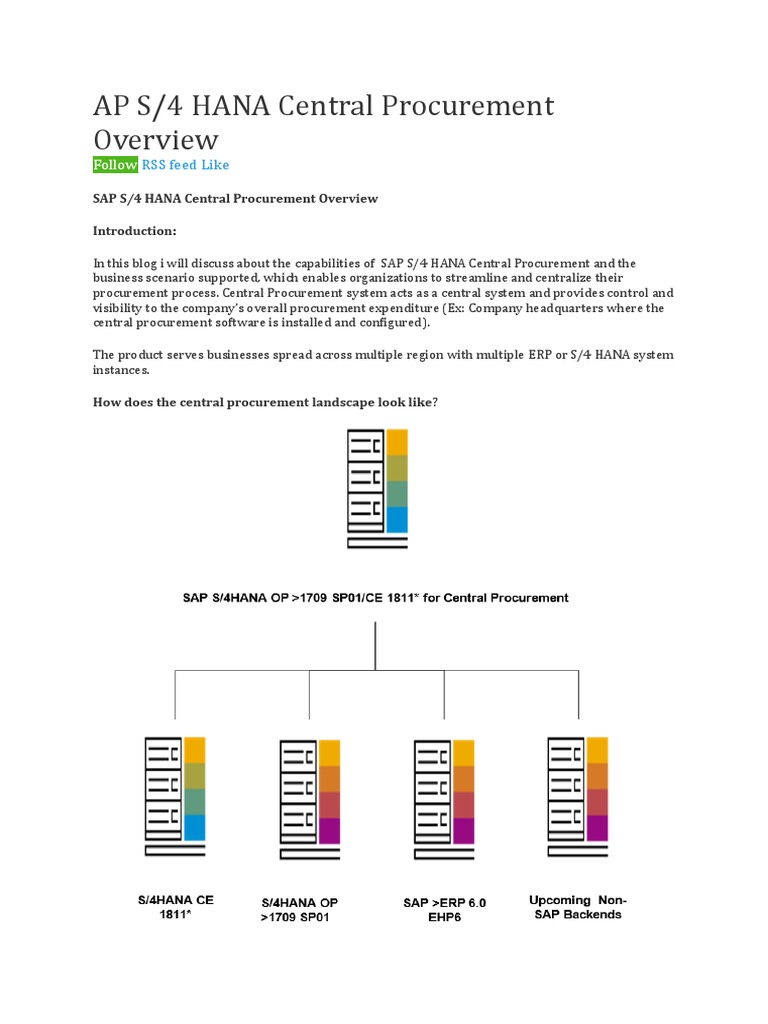 S4 Hana Procurement Central | PDF | Sap Se | Procurement