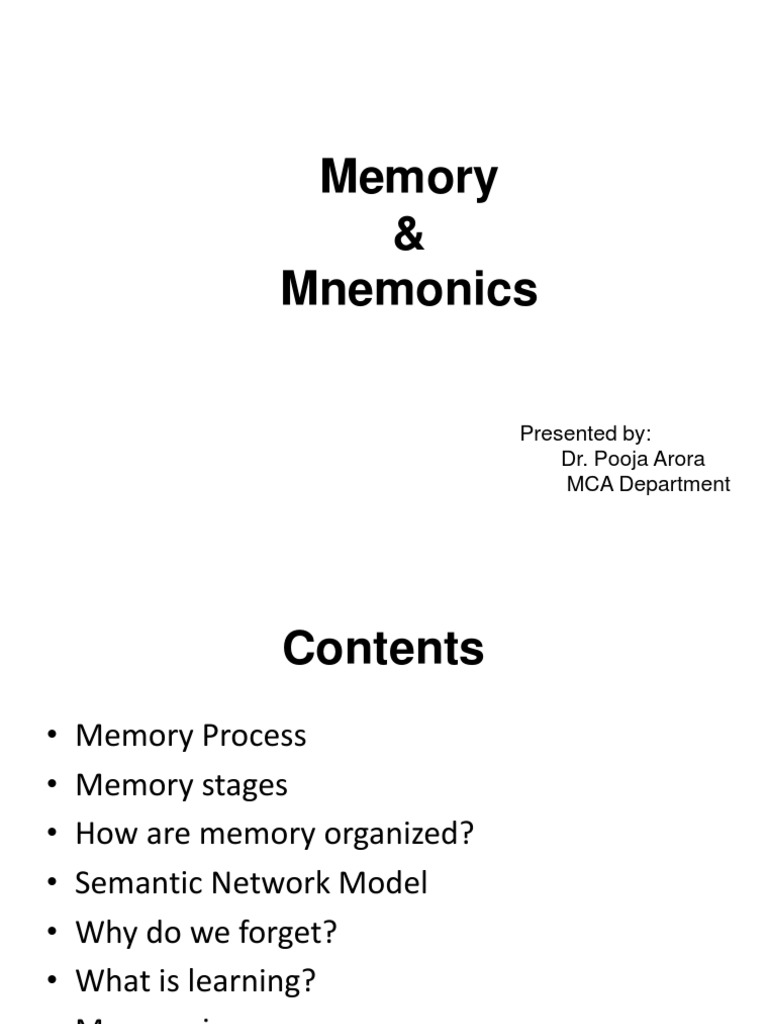 Memory Mnemonics Download Free Pdf Memory Recall Memory