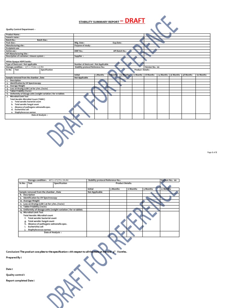 Annexure A Stability Summary Report Pdf Microbiology Bacteria