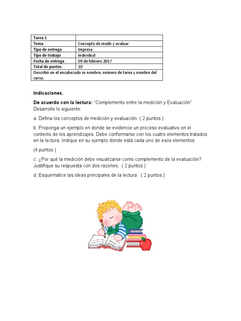 Tarea 1. Evaluacion Como Complemento | PDF