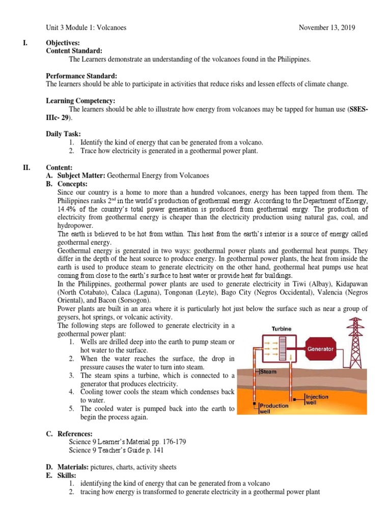 Geothermal Energy Lesson Plan | PDF | Geothermal Energy | Power Station