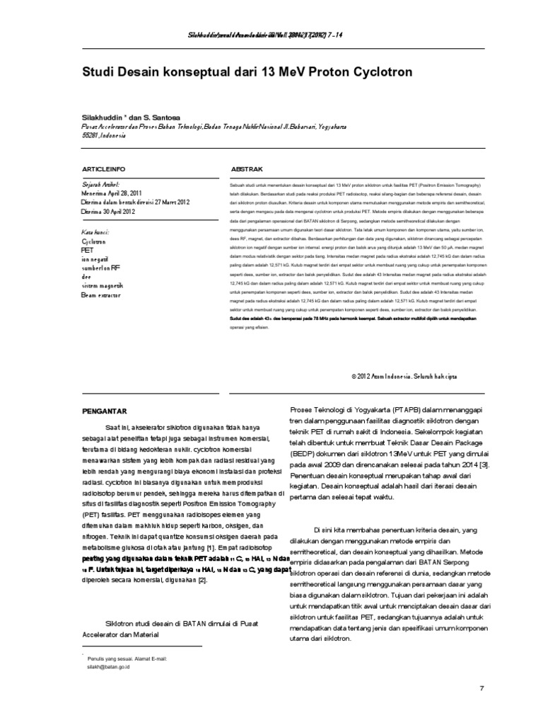 Terjemahan Komponen Siklotron PDF | PDF