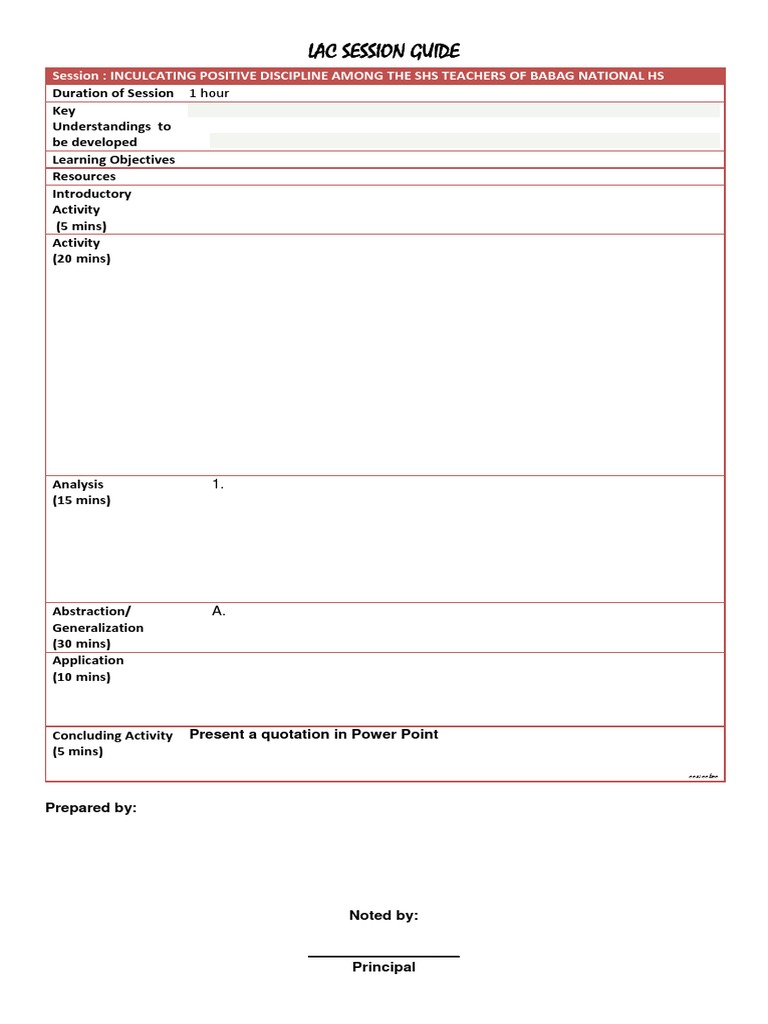 LAC SESSION GUIDE Template | PDF LAC SESSION GUIDE Template | PDF
