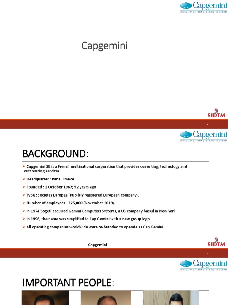 Capgemini: A Leader in Consulting, Technology and Outsourcing | PDF ...