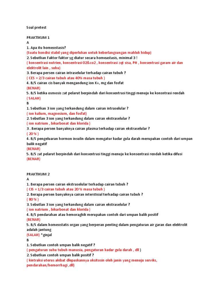 Soal Pre Test Revisi | PDF
