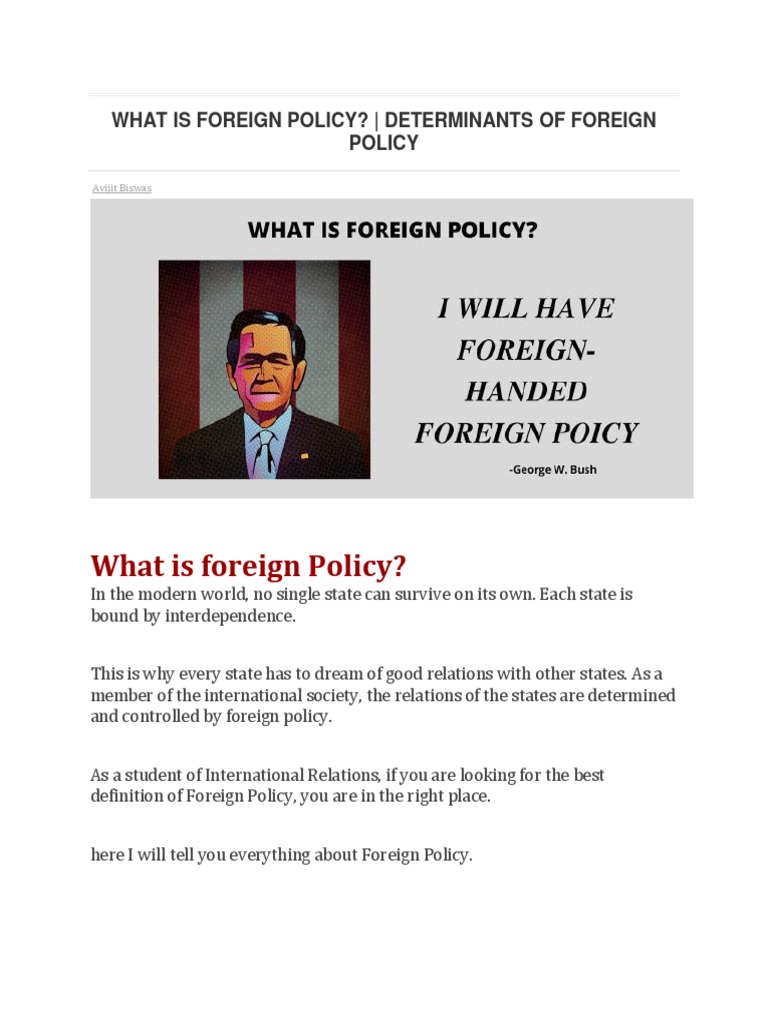 Foreign Policy | PDF | International Relations | State (Polity)