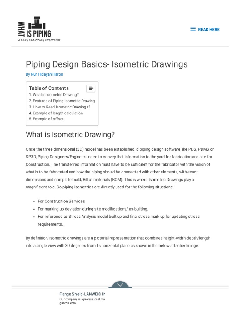 Piping Design Basics - Isometric Drawings - What Is Piping | PDF | 3 D ...