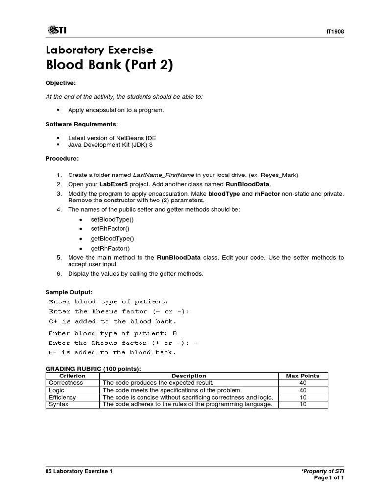 Blood Bank Lab Exercise Instructions | PDF