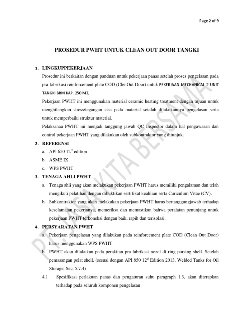 Prosedur PWHT 2 | PDF