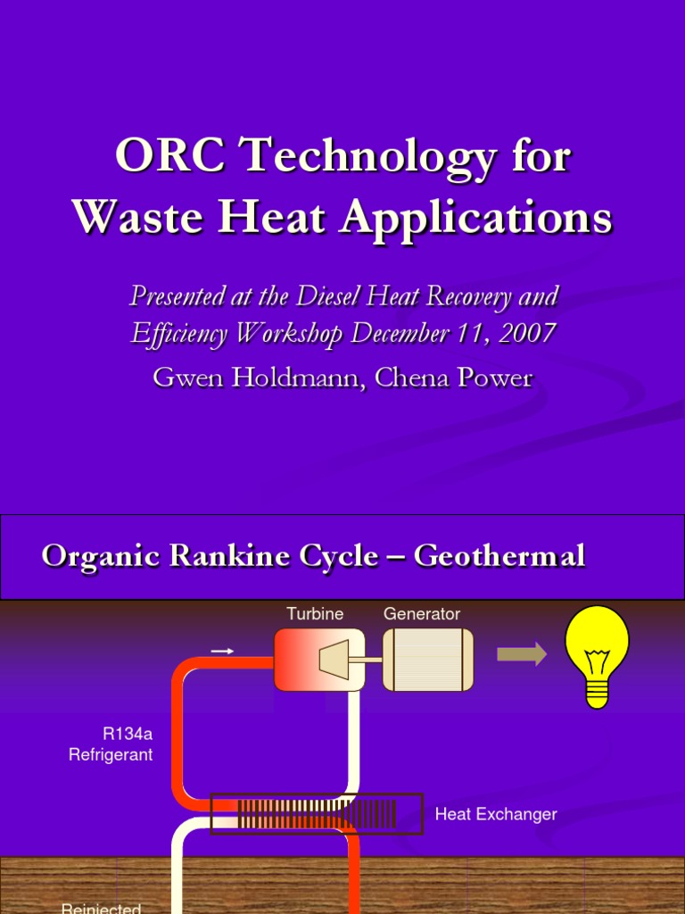 ORC Waste Heat-Holdmann | PDF | Heat Exchanger | Gas Turbine