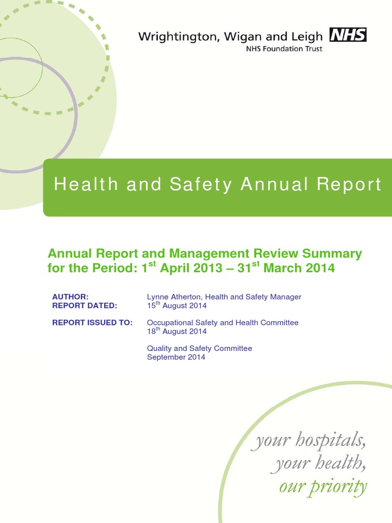 Health Safety Annual Report 13-14 | PDF | Occupational Safety And ...