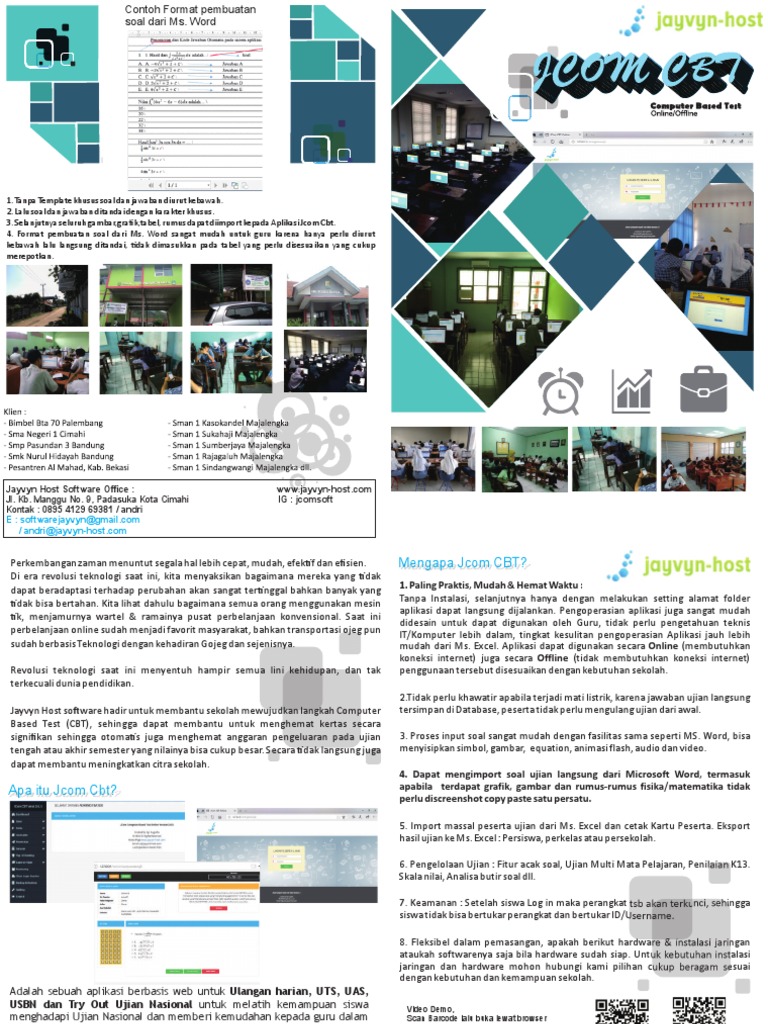 Brosur Jcom CBT & Dokumentasi | PDF