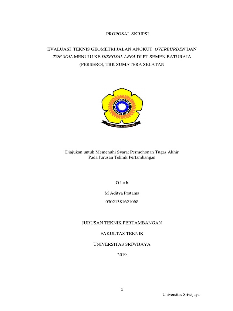 Proposal Tugas Akhir PT Semen Baturaja (Persero), ADIT | PDF