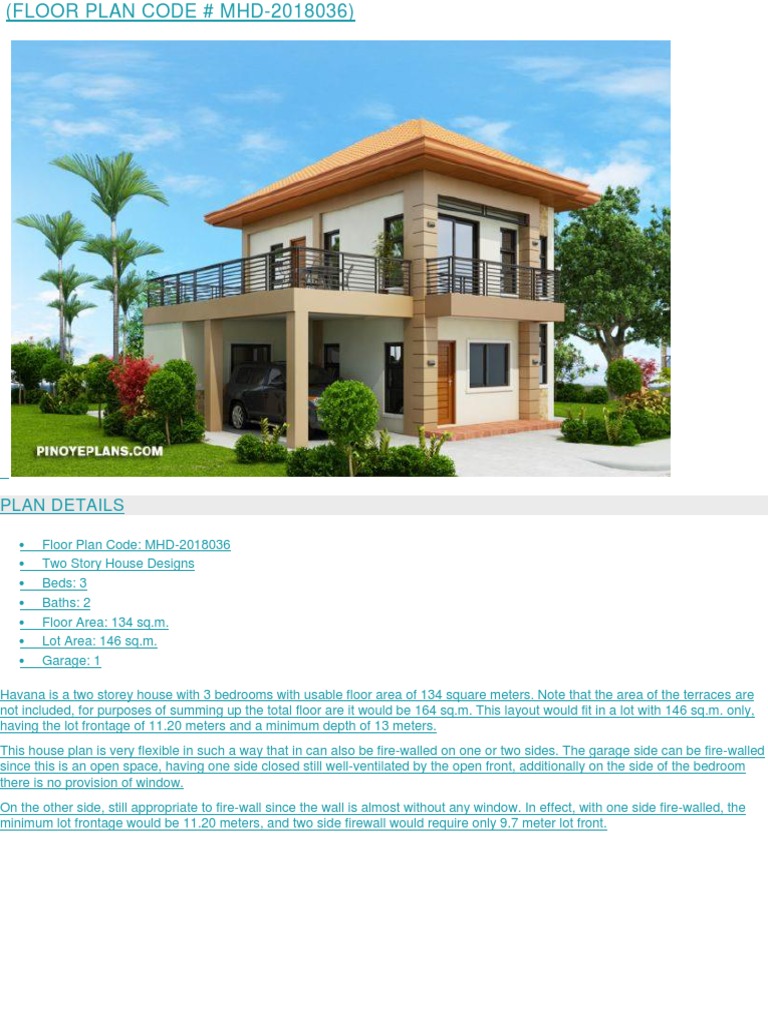 A Flexible Two Story 3 Bedroom House Plan with 134 Square Meters of ...