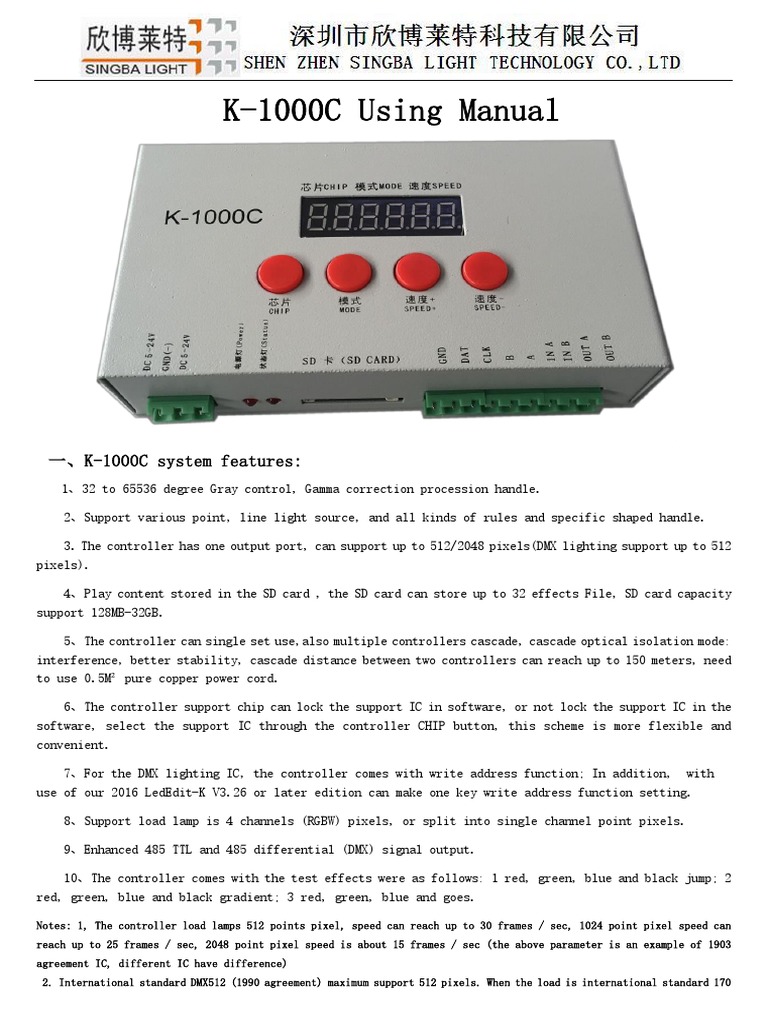 K 1000C Instructions | Download Free PDF | Switch | Integrated Circuit