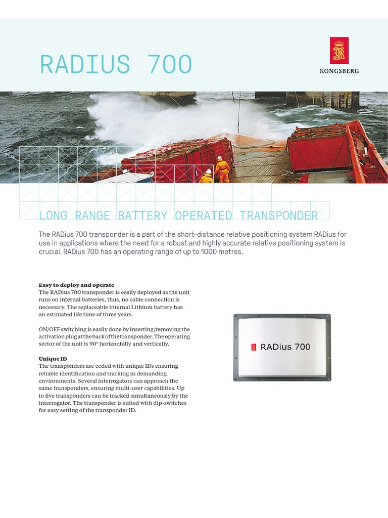 Radius 700 - Long Range Battery Operated Transponder | PDF ...