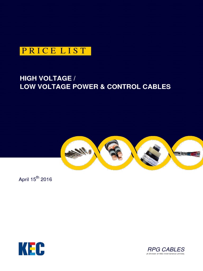 KEC - Price List Cables | PDF | Insulator (Electricity) | Wire