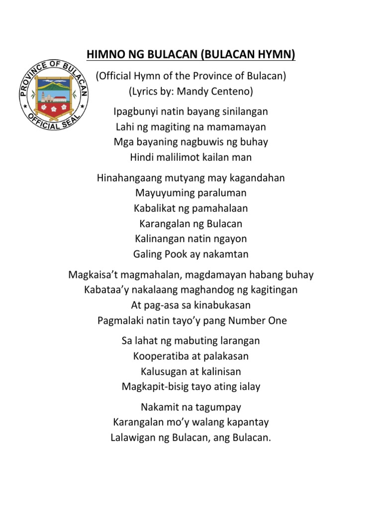 Himno NG Bulacan | PDF