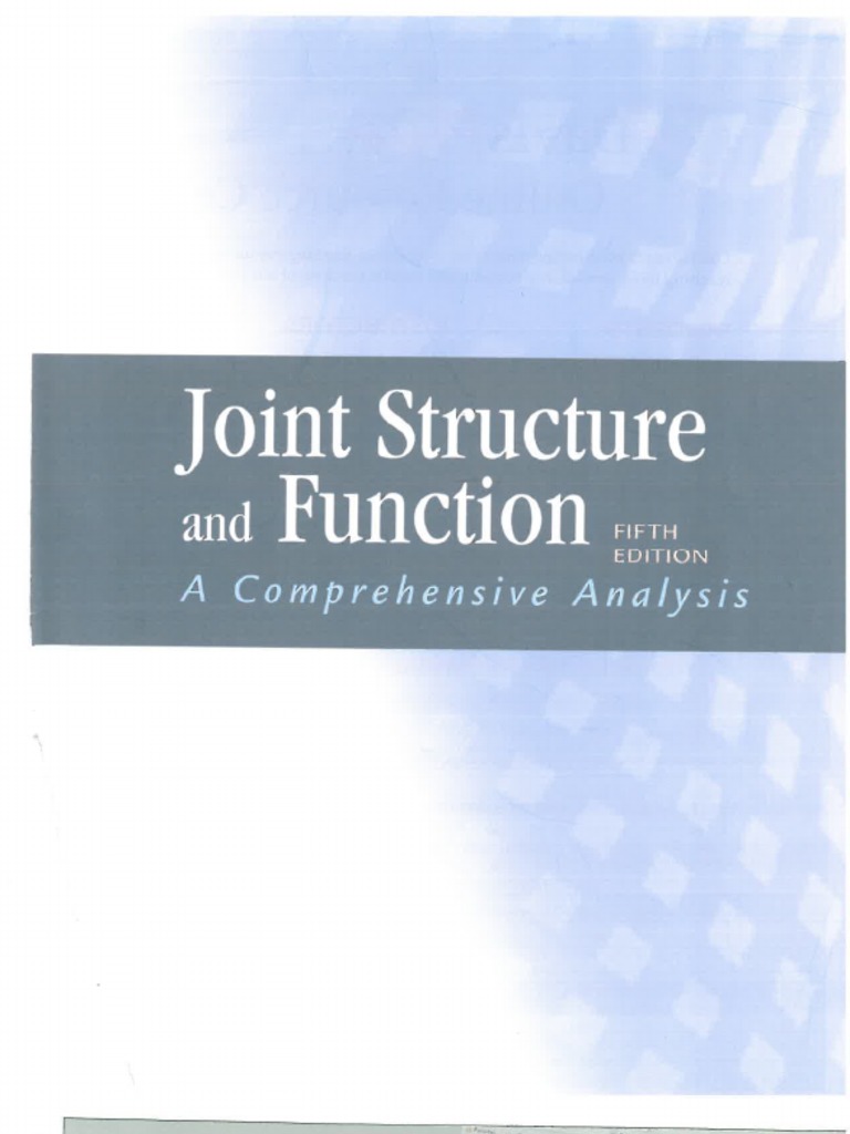 Joint Structure and Function 5th Edition PDF | PDF