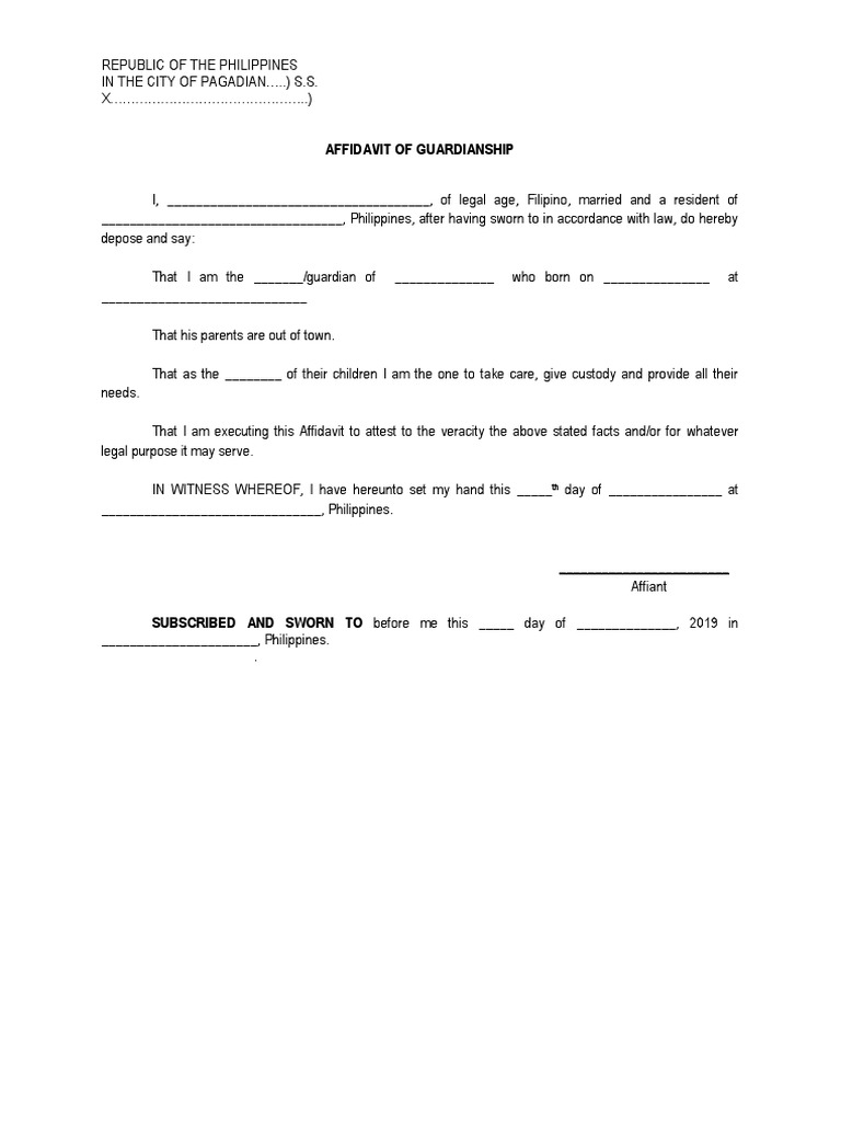 Certificate of Guardianship